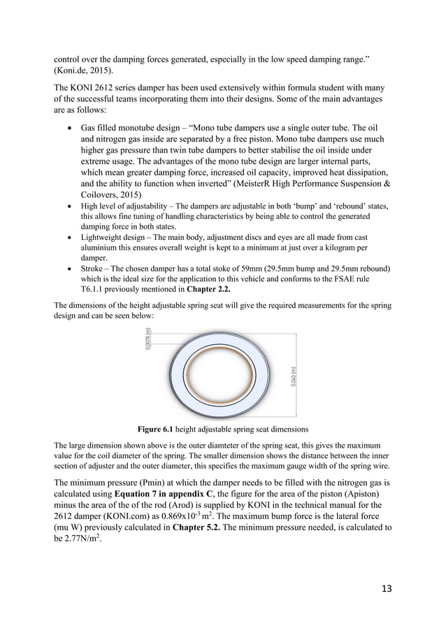 Dissertation - Design of a Formula Student Race Car Spring, Damper and ...