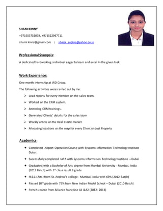 Shami Kinny - Resume | DOCX