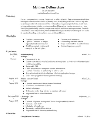 Matthew DeBusschere Resume 1 (1) | PDF