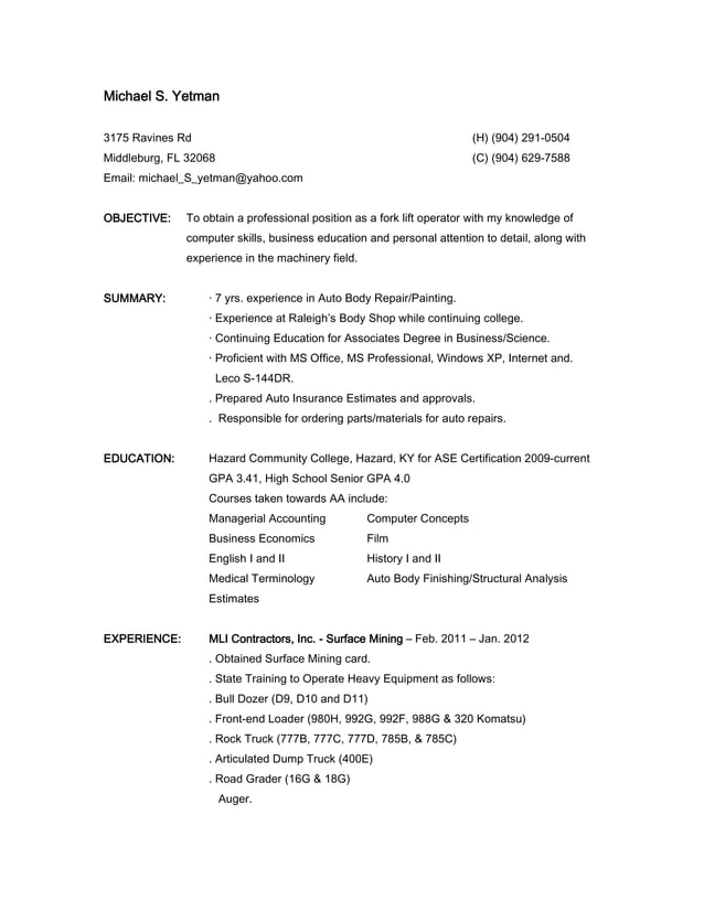 Michael Resume 2013 | PDF | Free Download