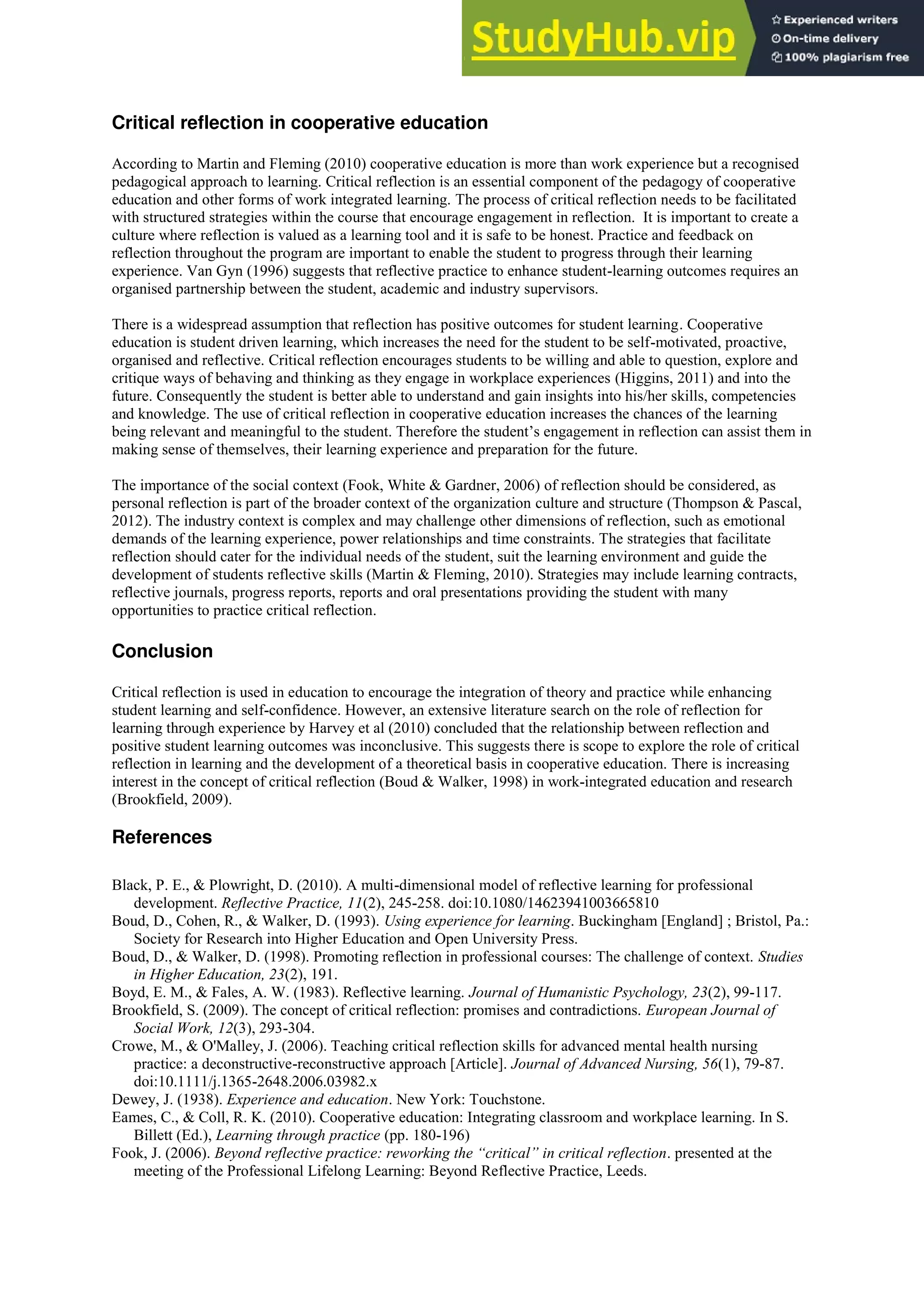 92 Critical-Reflection | PDF