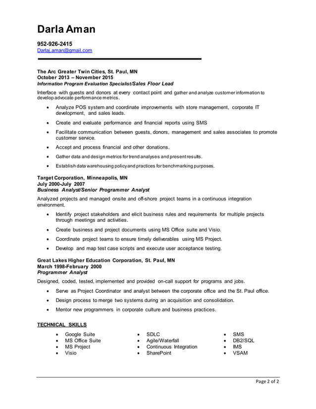 Darla PM ResumeV2 | PDF