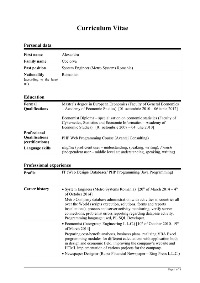 CV - Alexandru Cociorva_IBM_format | DOC