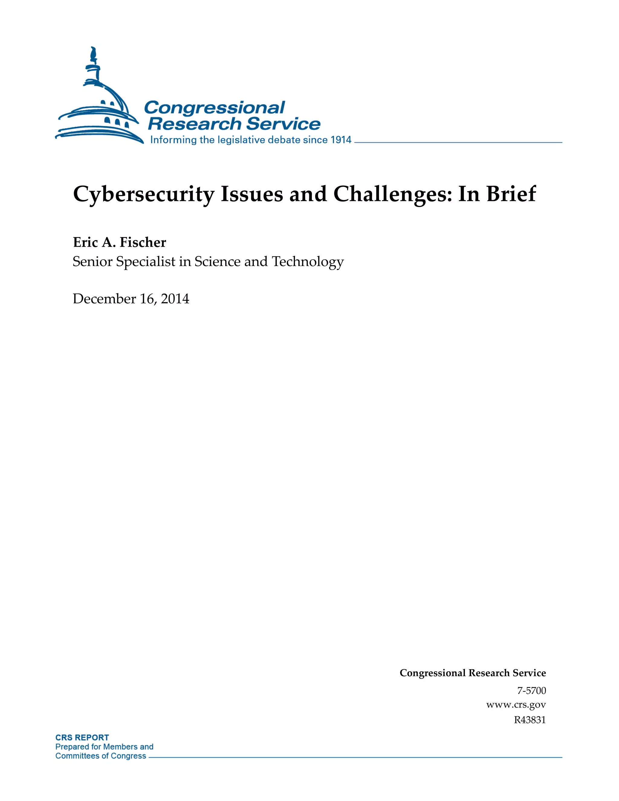 Cybersecurity Issues and Challenges | PDF | Internet | Computing