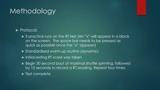 The effects of fatigue on reaction time - Pro vs Am | PPT