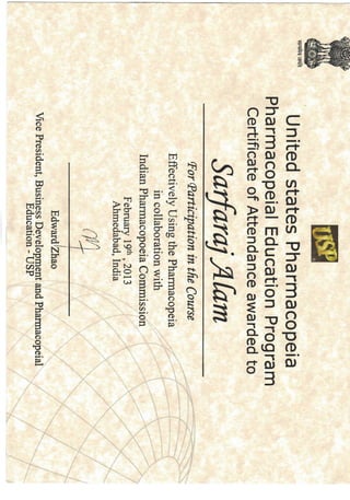 Certificate from USP | PDF