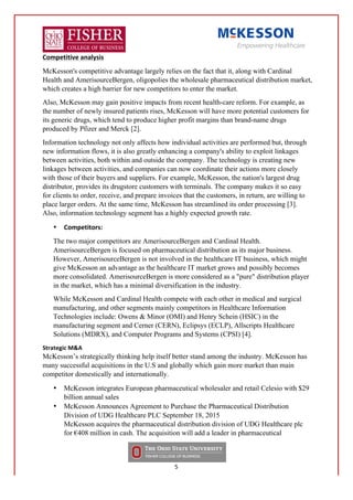 OSU SIM Equity Research Report (McKesson) | PDF