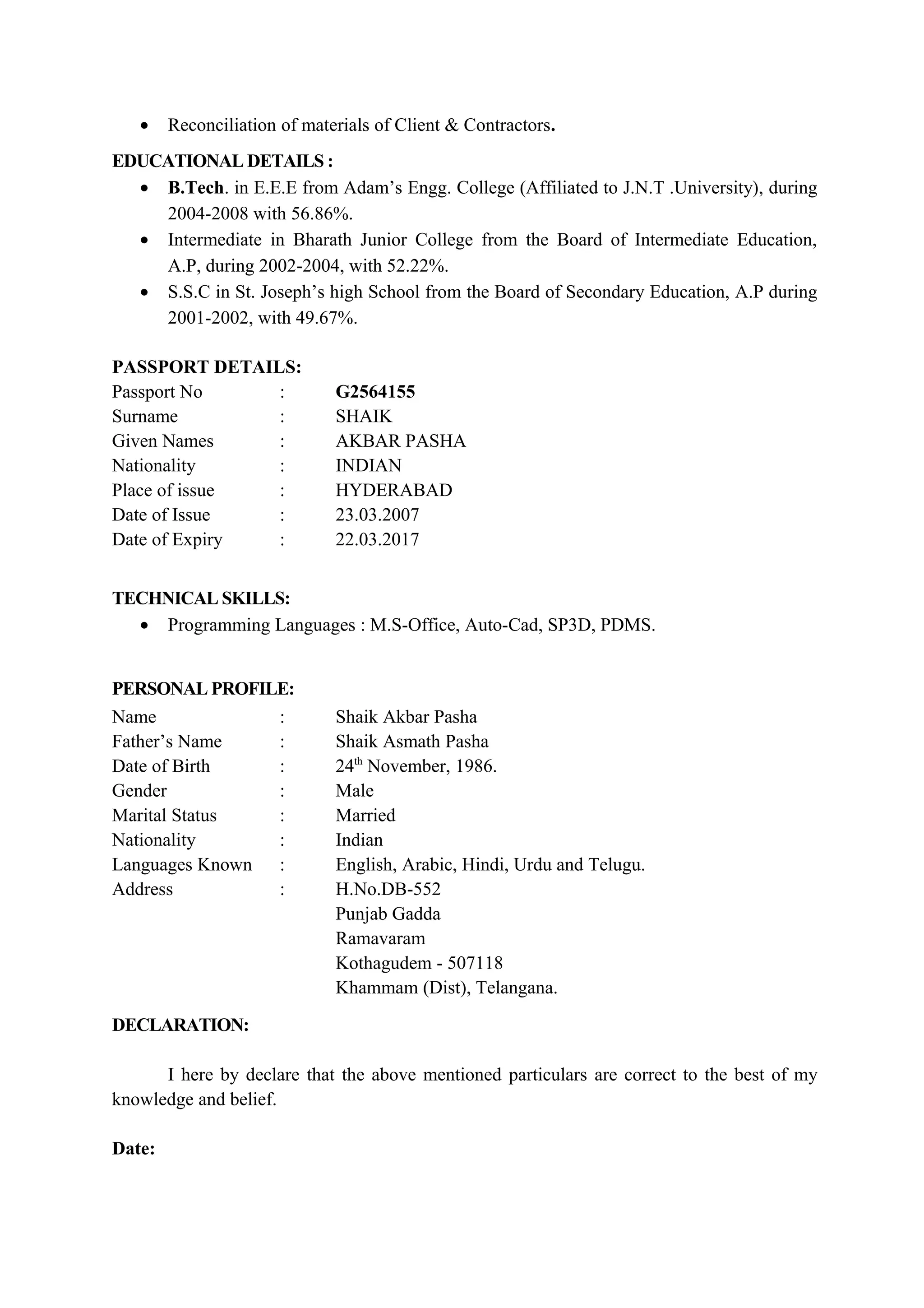 Shaik Akbar Pasha_Resume | PDF Shaik Akbar Pasha_Resume | PDF