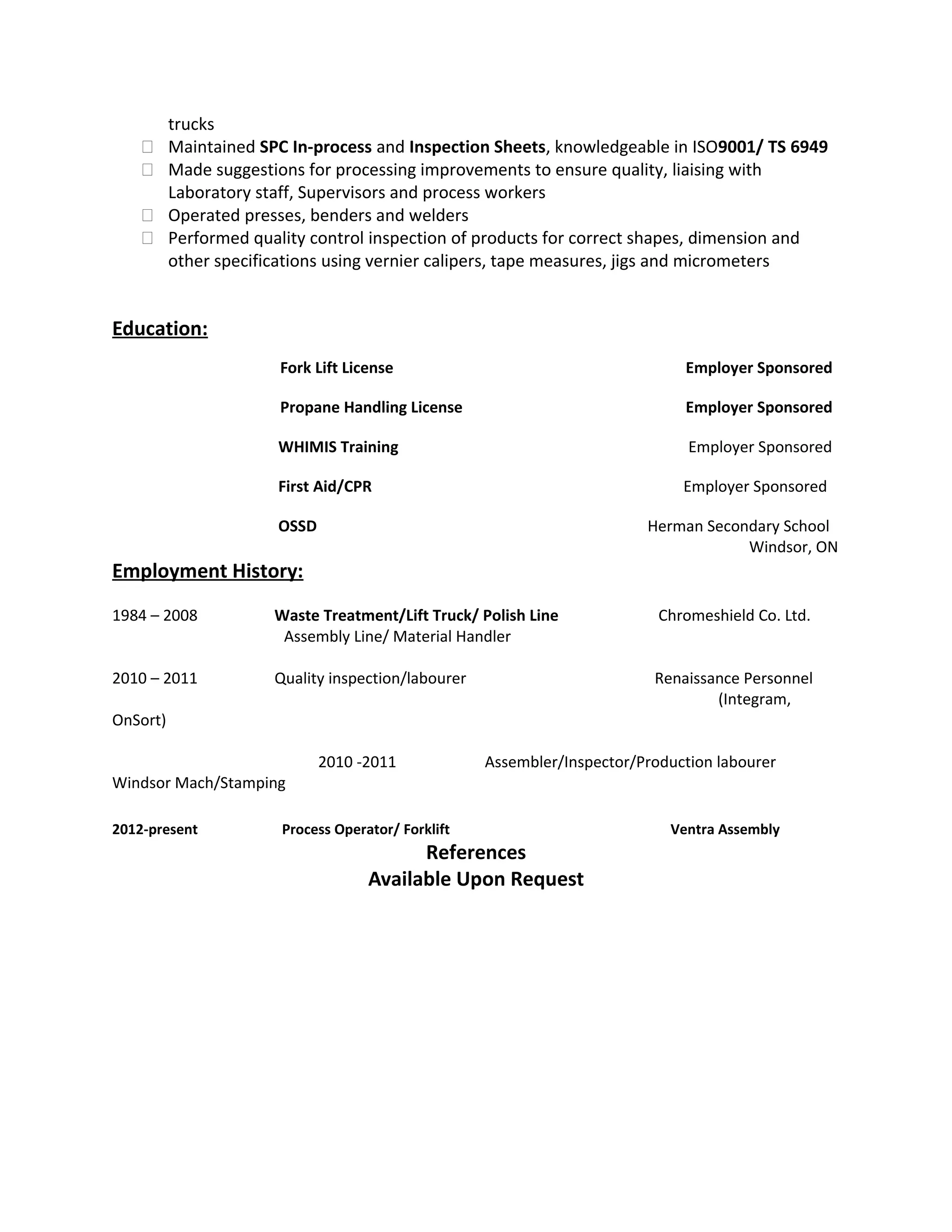 Rob Tomasi Resume | DOC