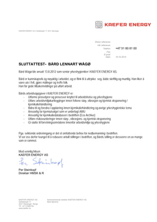 KAEFER Energy - sluttattest | PDF