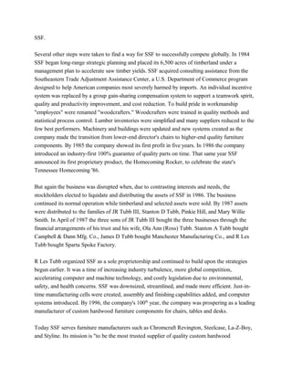 History of SSF | DOC
