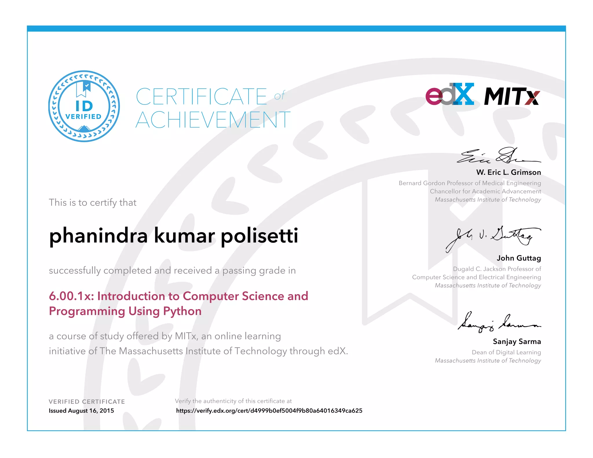 Certificate_edX_MITx | PPT