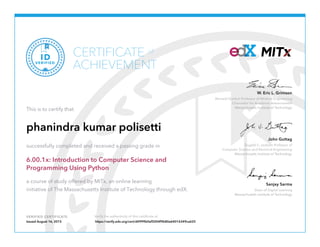 Certificate_edX_MITx | PPT