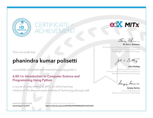 Certificate_edX_MITx | PPT