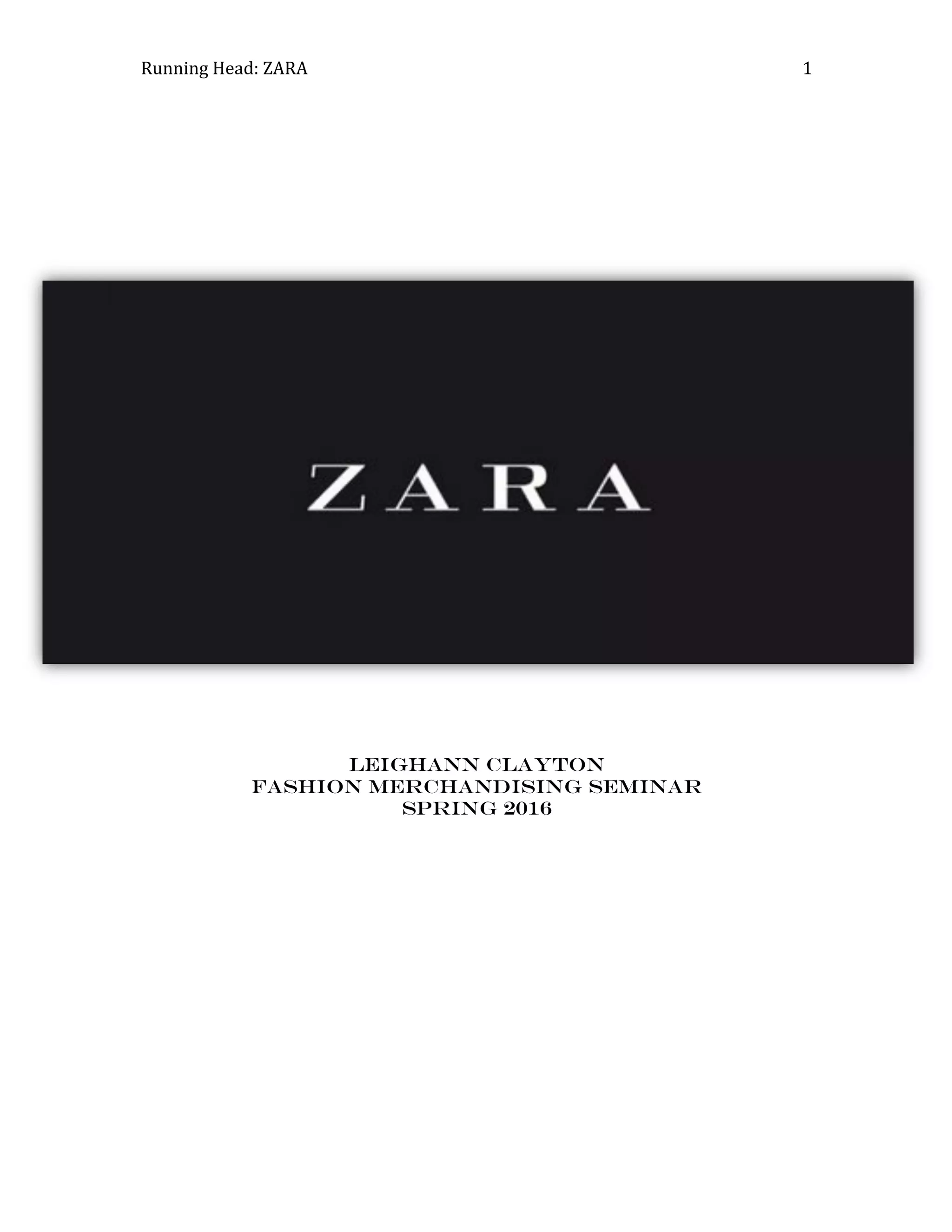 Fashion Merchandising Seminar; ZARA | PDF