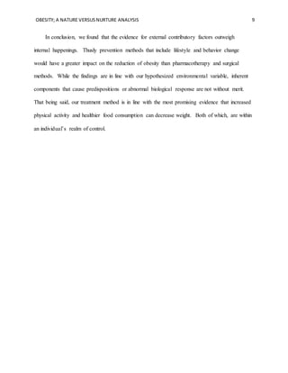 Obesity Research Paper | DOCX