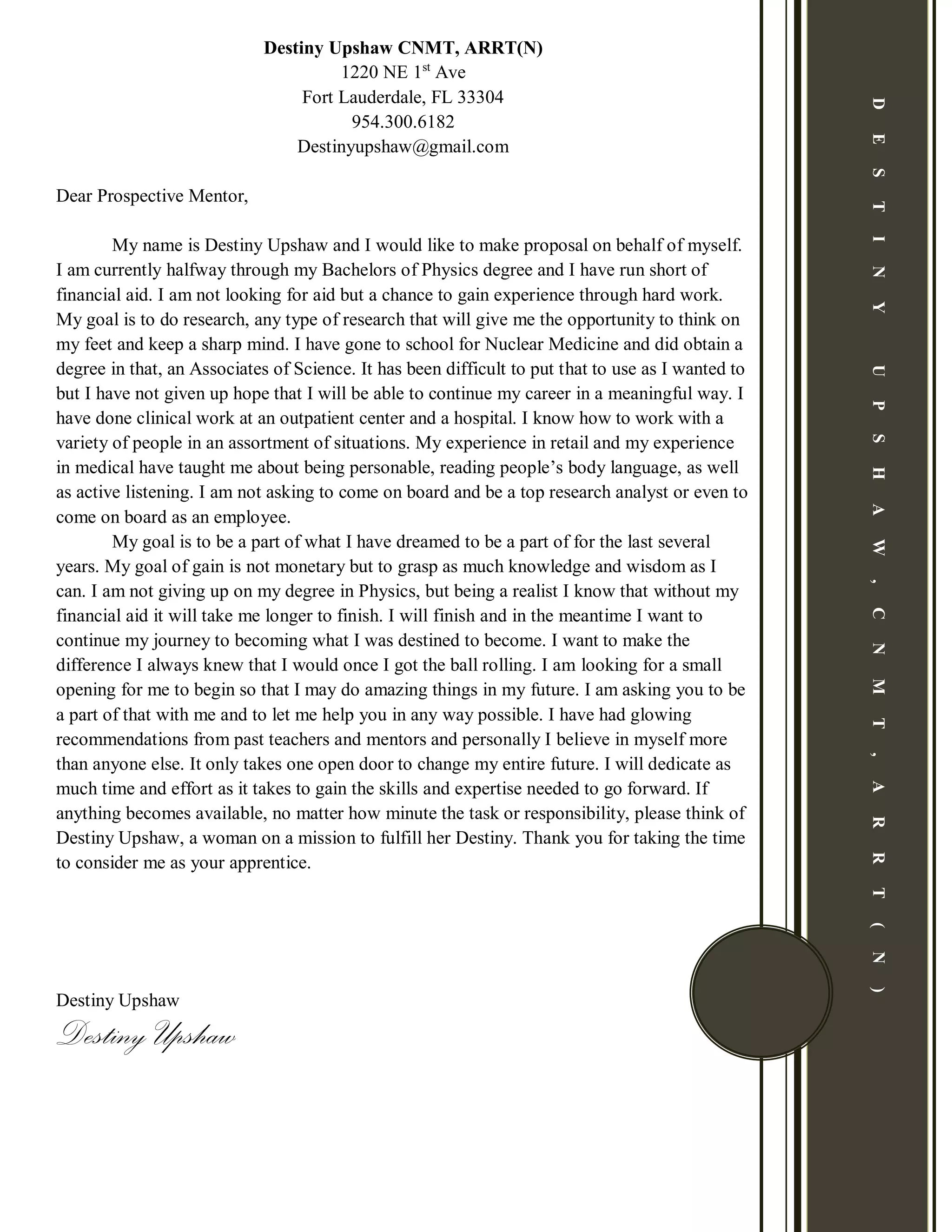 Letter of hope | PDF | Undergraduate Education | College Education