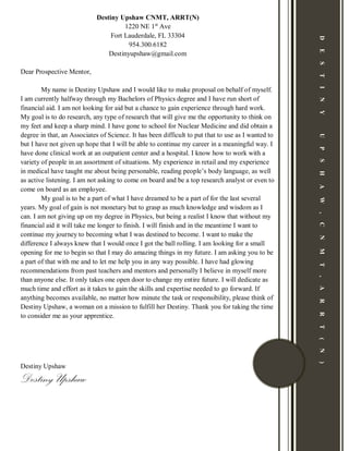 Letter of hope | PDF | Undergraduate Education | College Education