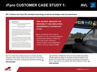 CASE STUDIES_rFpro_V4_Final | PDF