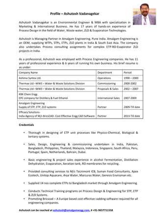 Profile- Ashutosh Vadanagekar -25 10 15 | PDF