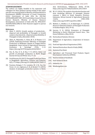 Growth of Pineapple Cultivation A Spatio Temporal Analysis in India | PDF