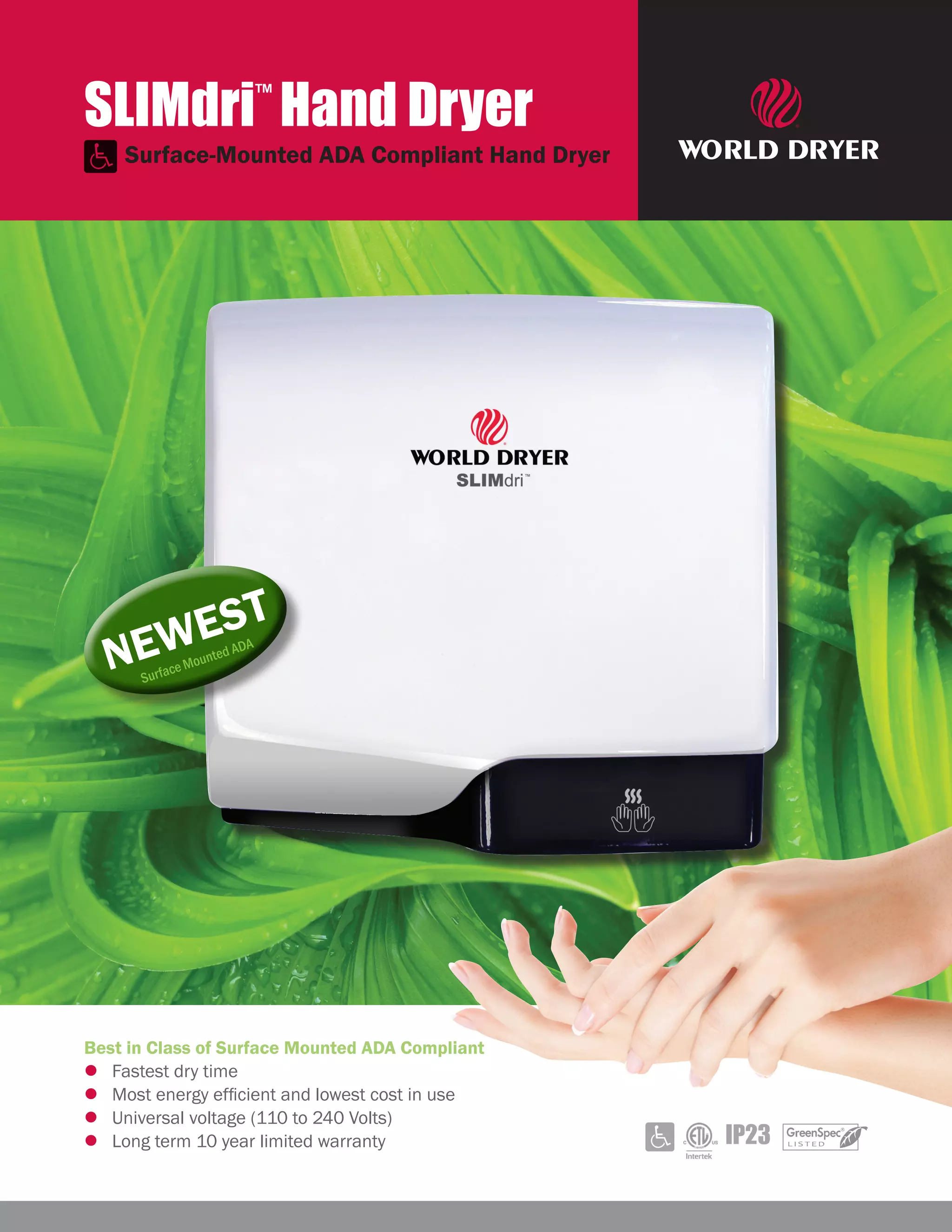 World Dryer SlimDri Spec Sheet and Sell Sheet | PDF | Home Appliances ...