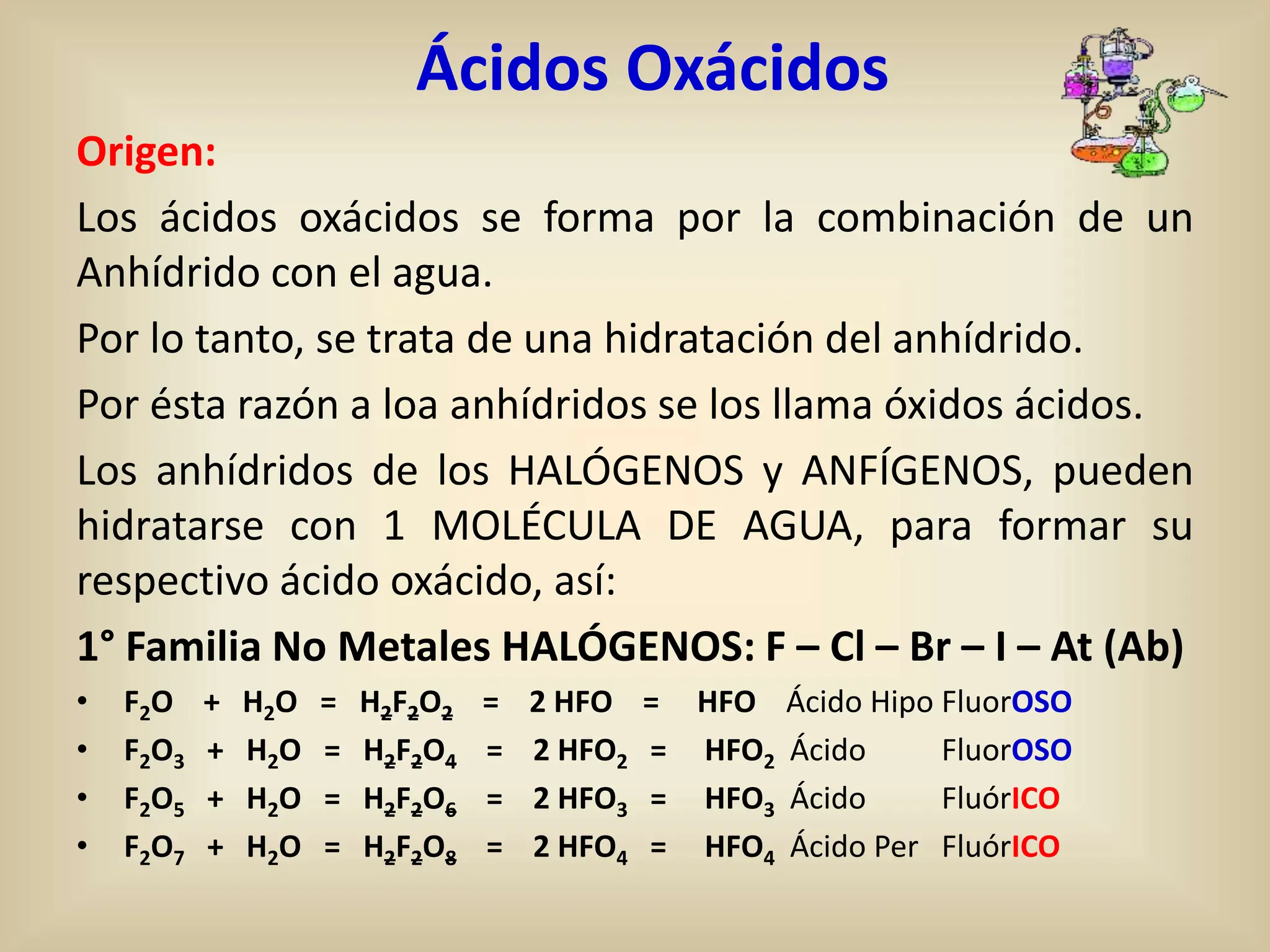 ÁCIDOS OXÁCIDOS EN LA QUIMICA ORGANICA E INORGANICA | PPTX
