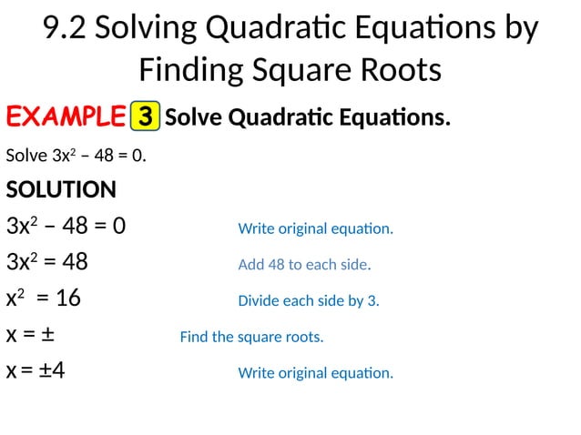 9_2 Solving Quadratic Equations by Finding Square Roots.pptx
