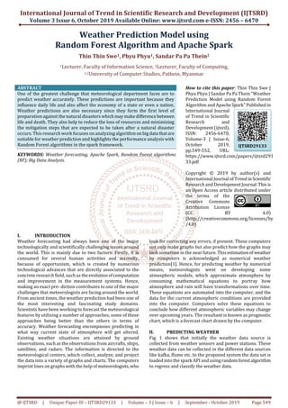 Weather Prediction Model using Random Forest Algorithm and Apache Spark | PDF