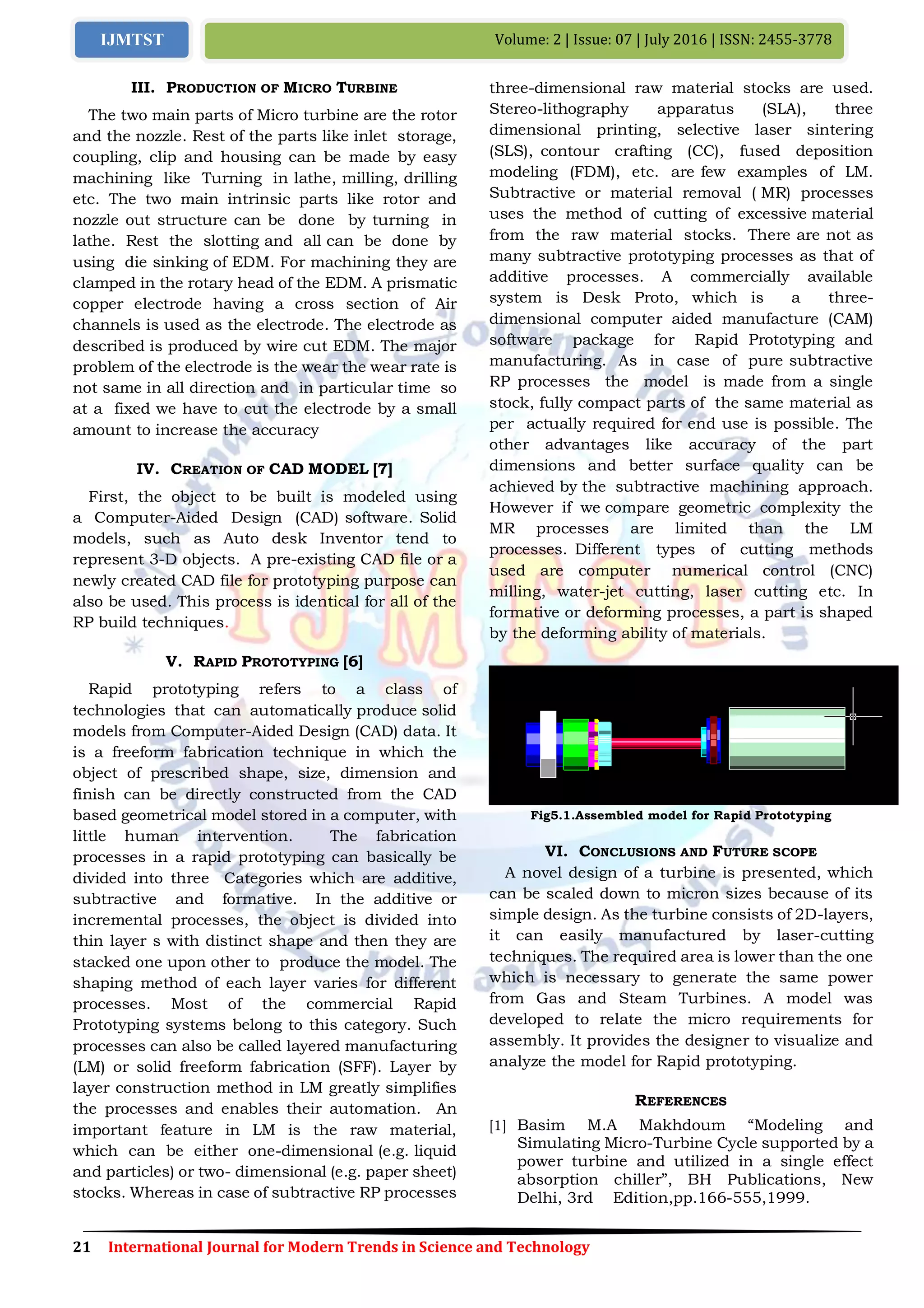 Modeling of Micro Turbine for Rapid Prototyping | PDF | Environmental Services Industry | Industries
