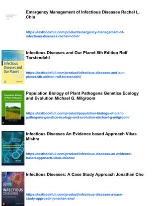 Genetics and Evolution of Infectious Diseases 2nd Edition Michel ...