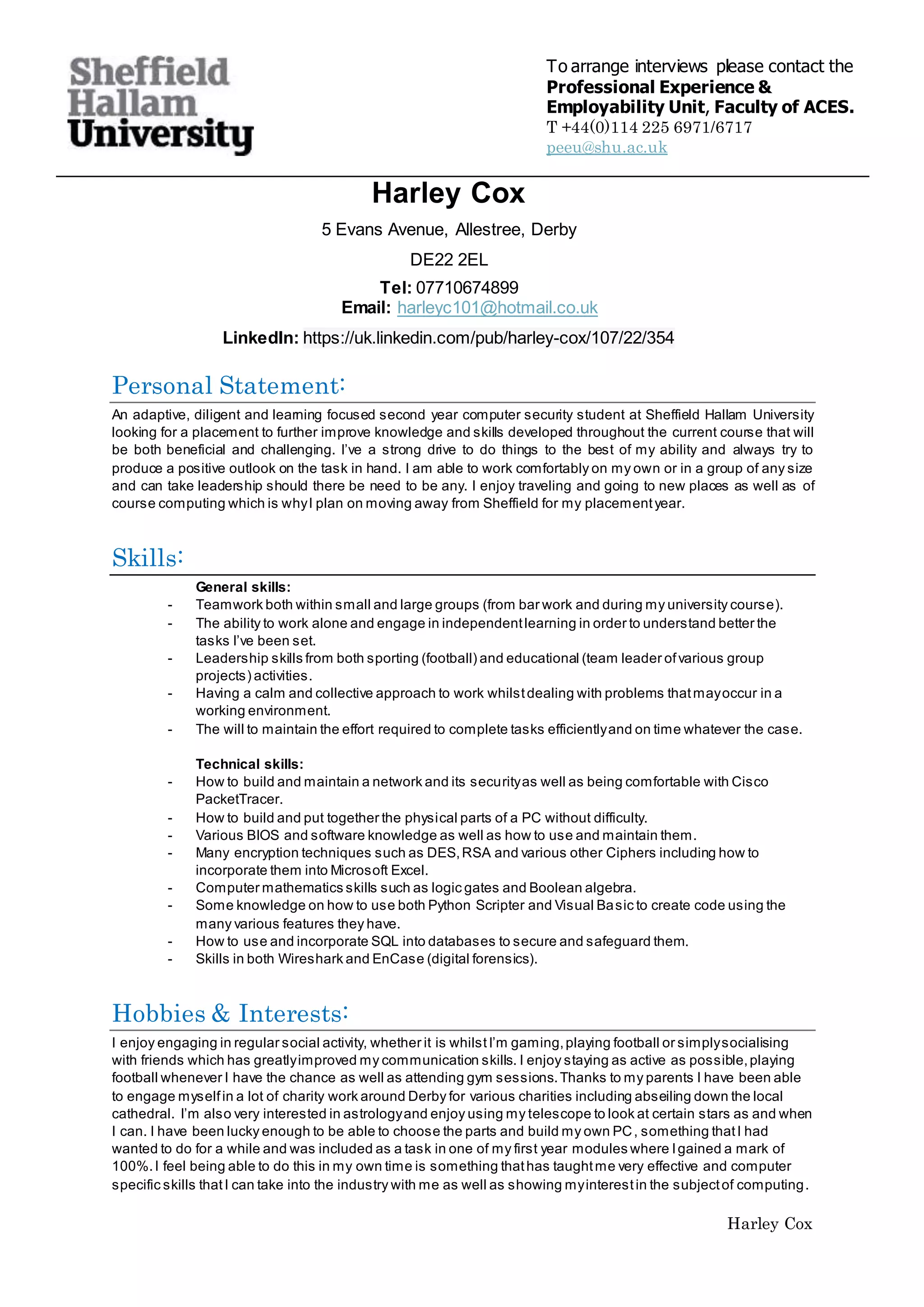 Placement_CV | DOCX
