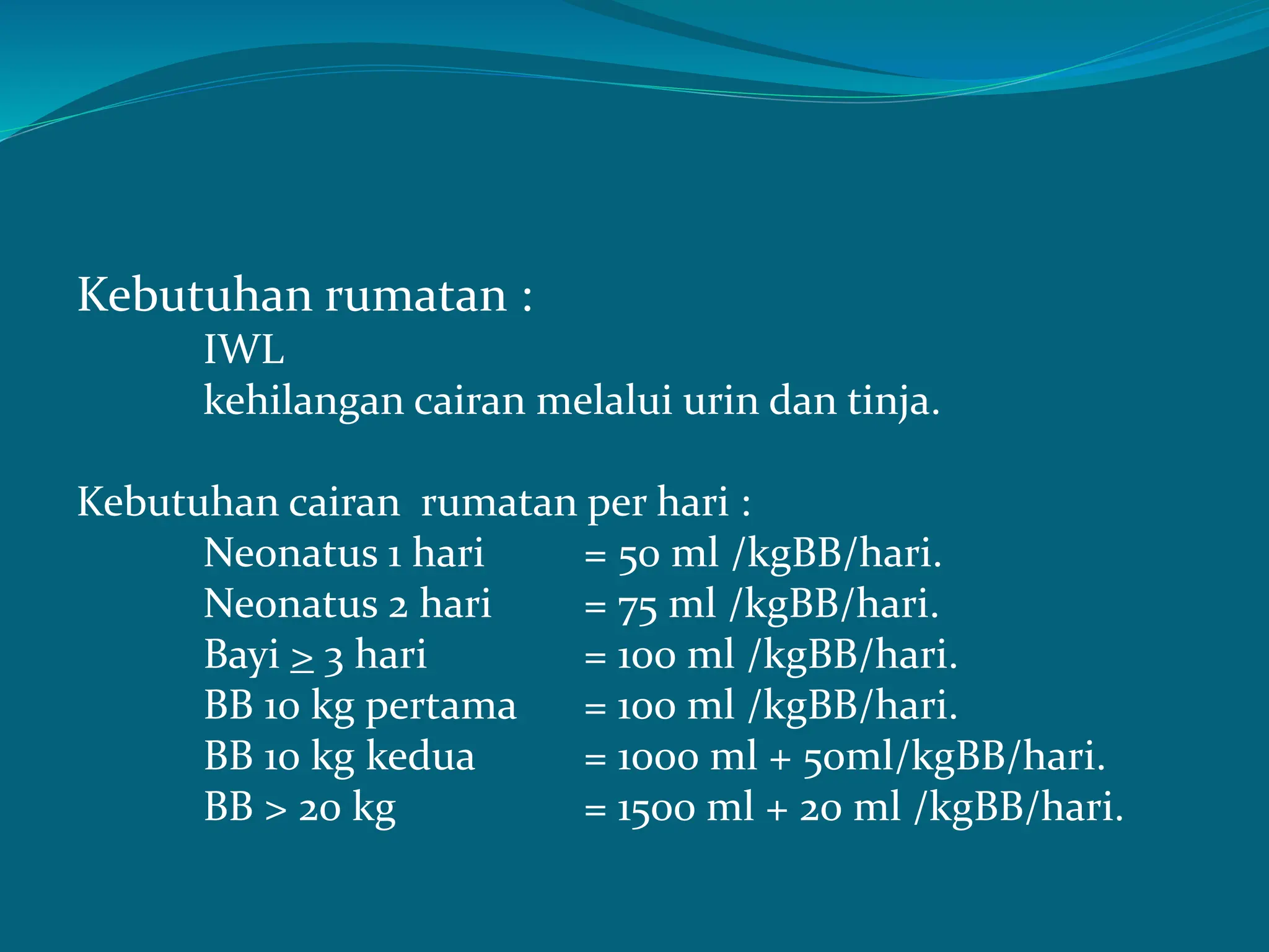Terapi cairan pada anak ppt mahasiswa kedokteran | PPTX