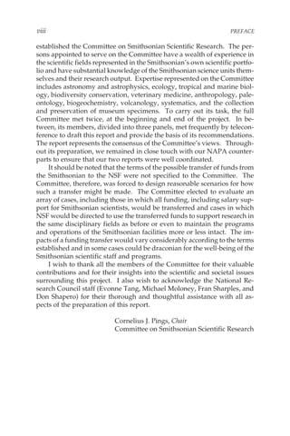 Funding Smithsonian Scientific Research Committee On Smithsonian ...