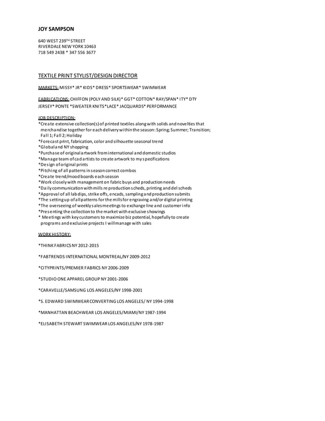 JOY SAMPSON RESUME | DOCX