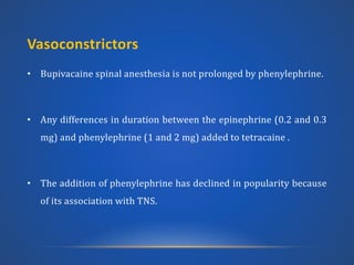 Spinal anesthesia (Anatomy and Pharmacology) | PPTX