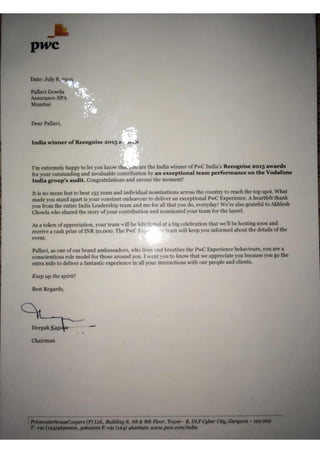 PwC Chairman Recognise 2015 | PDF