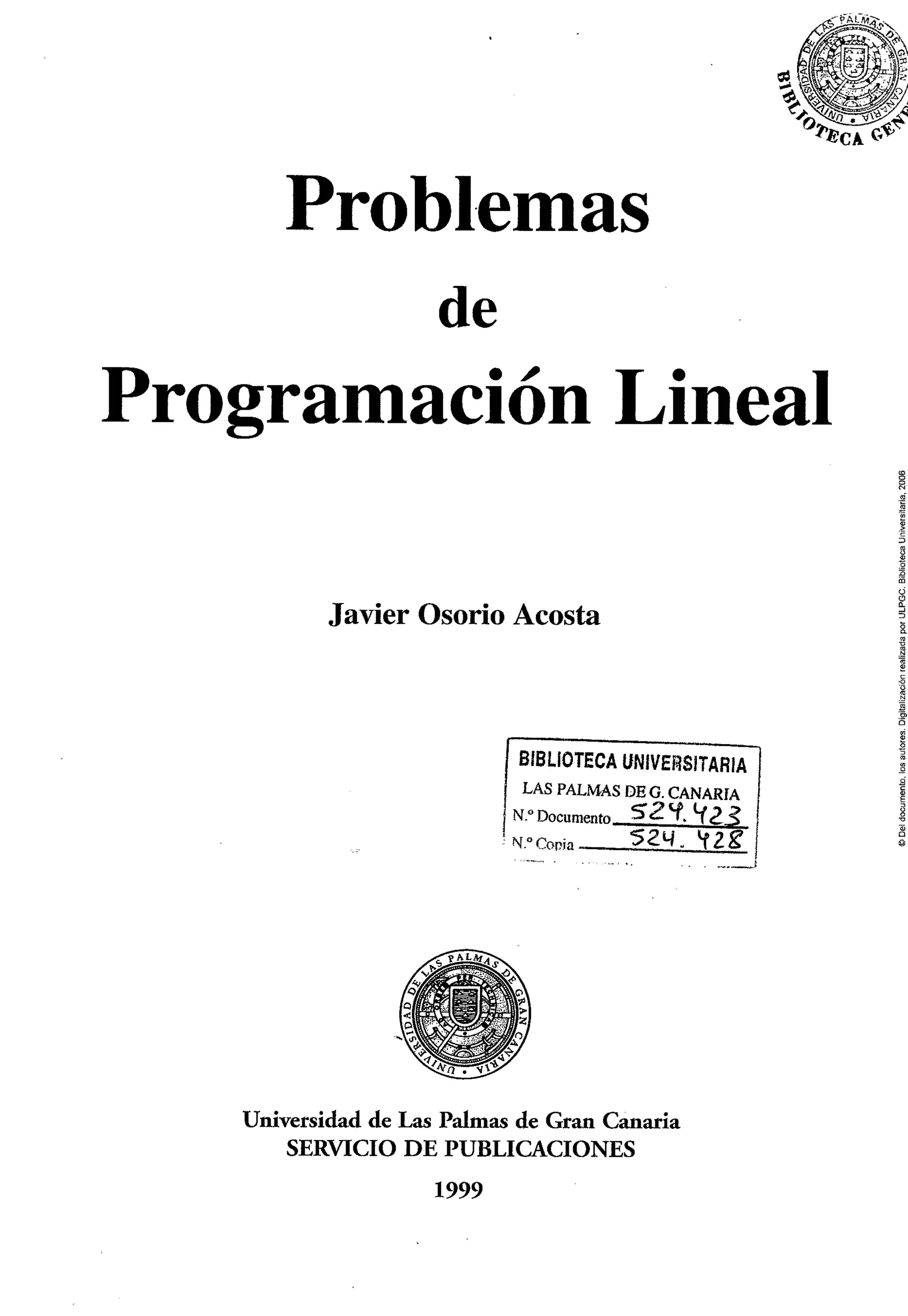 Problemas De ProgramaciÓn Lineal Pdf
