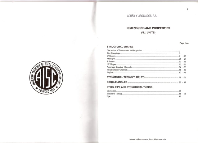 Metric Properties of Structural Shapes AISC | PDF