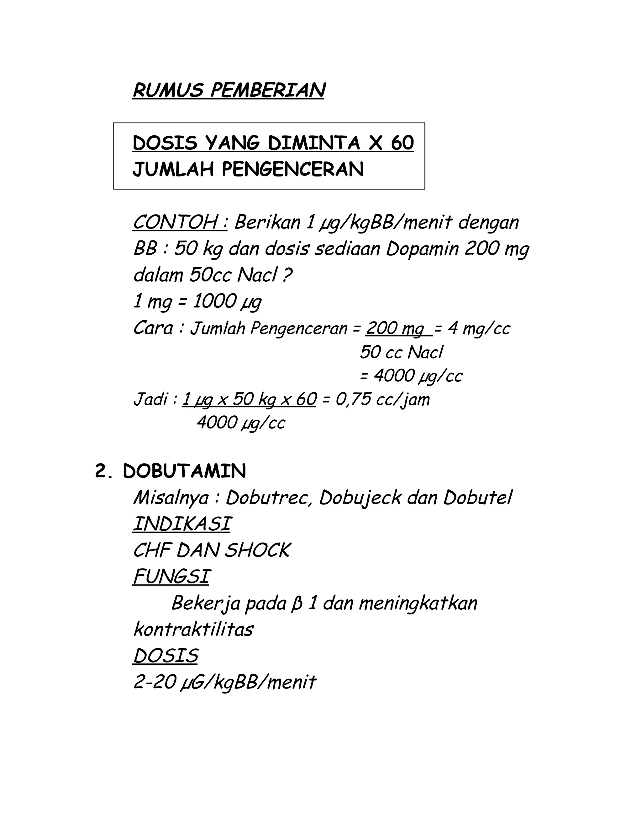 rumus pemberian obat melalui syringe pump | DOC