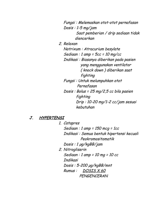 rumus pemberian obat melalui syringe pump | DOC