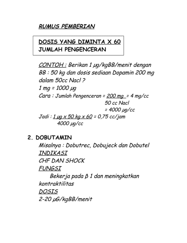 rumus pemberian obat melalui syringe pump | DOC