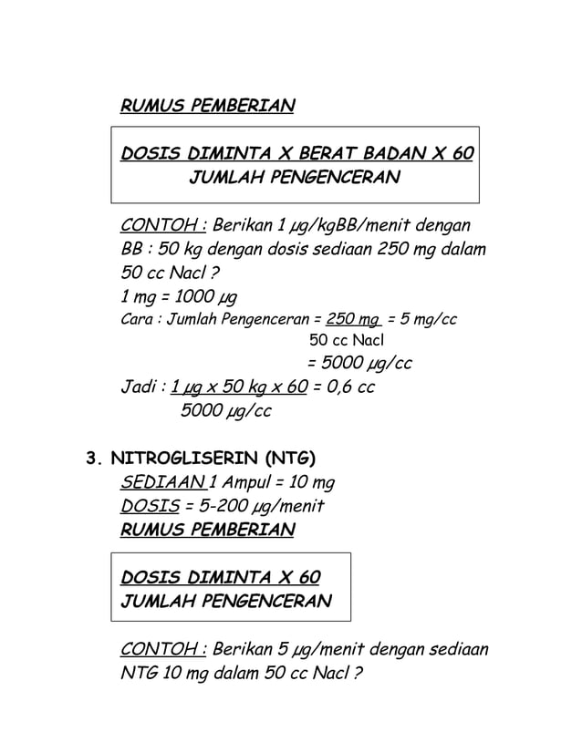 rumus pemberian obat melalui syringe pump | DOC