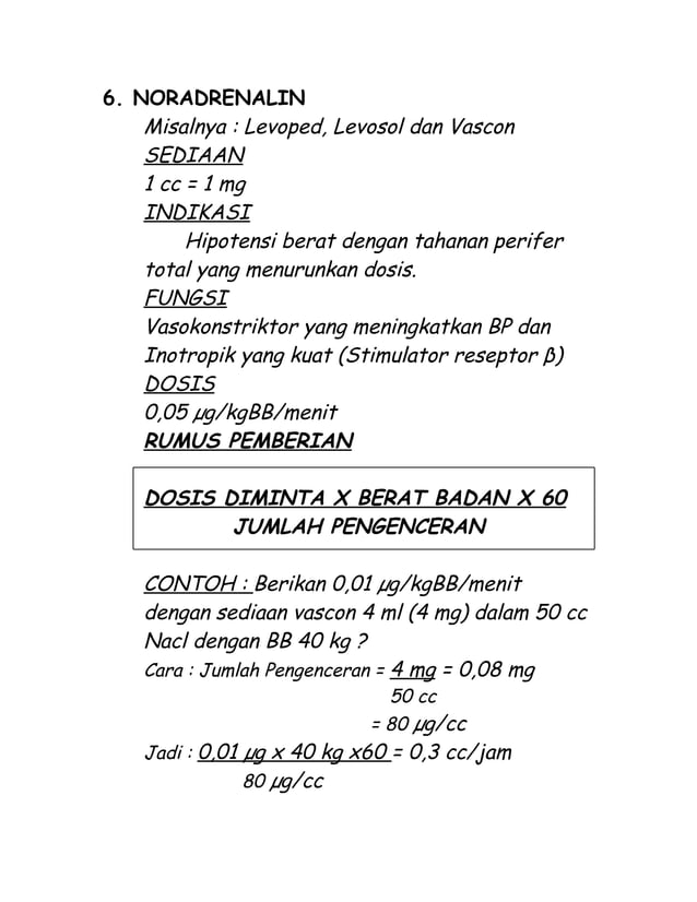 rumus pemberian obat melalui syringe pump | DOC