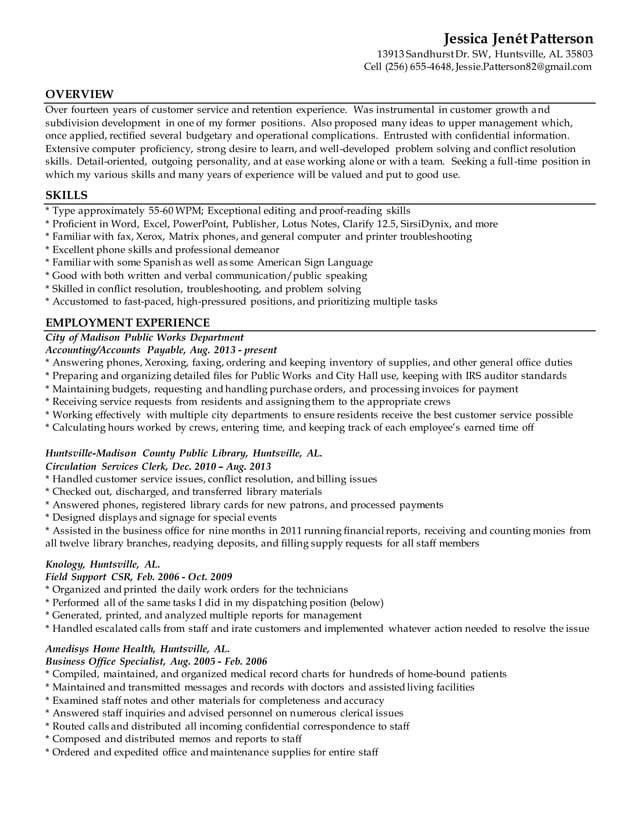 Jessie Patterson resume Nov14 | DOCX | Business | Business and Finance