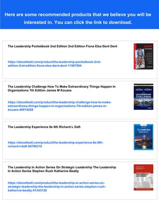 The Leadership Pocketbook Fiona Elsa Dent | PDF