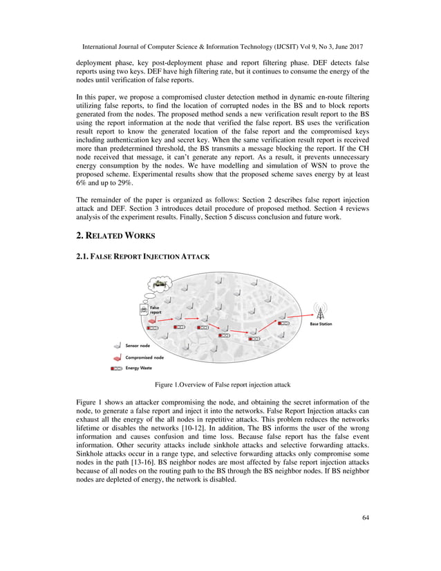 Prevention Method Of False Report Generation In Cluster Heads For Dynamic En Route Filtering Of