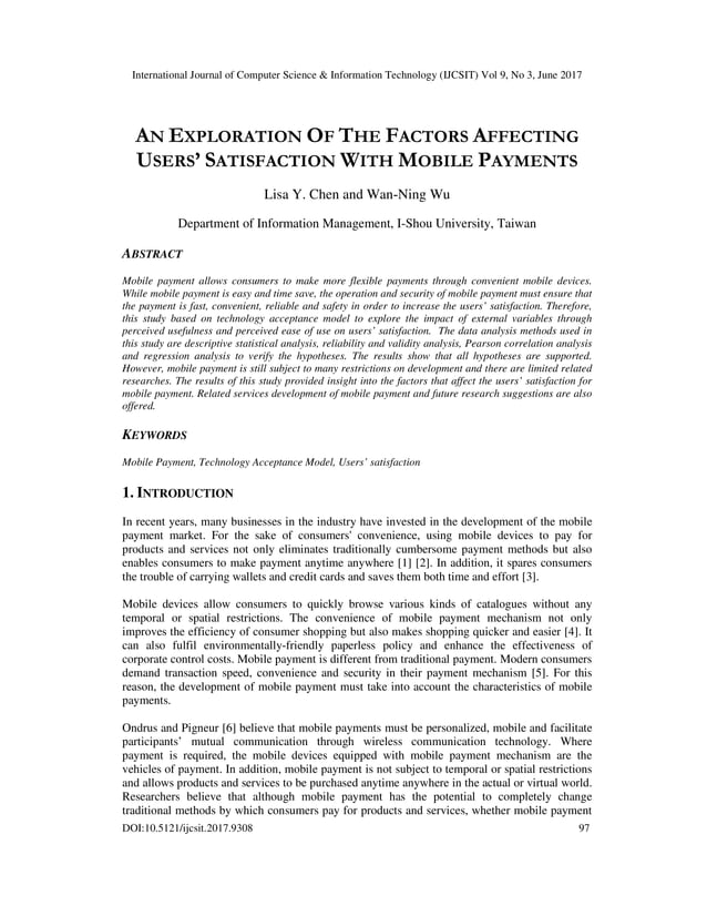An Exploration Of The Factors Affecting Users Satisfaction With Mobile