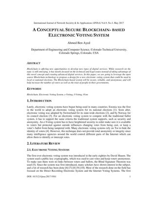 A CONCEPTUAL SECURE BLOCKCHAIN- BASED ELECTRONIC VOTING SYSTEM | PDF
