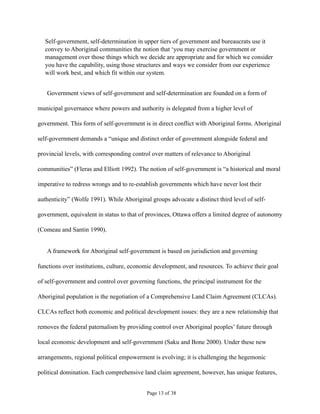 Soveriegnty and Aboriginal Self-Determination | PDF